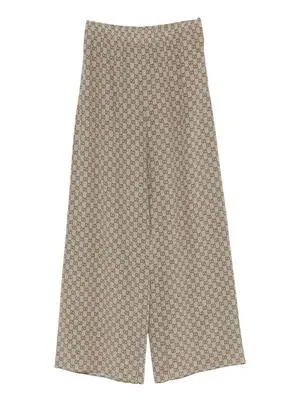 Gucci Gucci GG Silk Trousers Beige