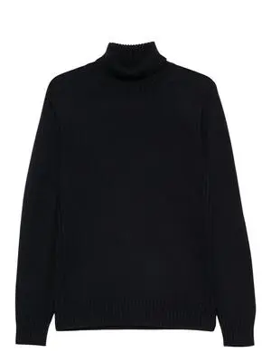 KANGRA Roll-neck Wool Sweater - Blue