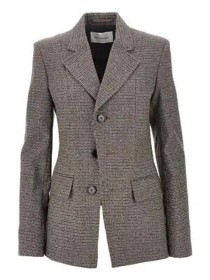 AMI Paris Houndstooth Single-breasted Jacket - Brown