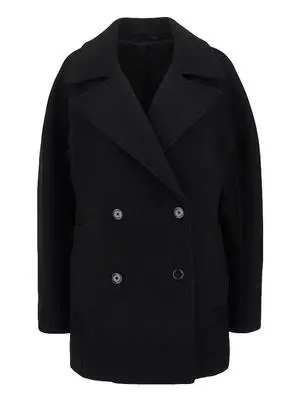 TOTEME Wool Blend Cocoon Fit Peacoat - Black