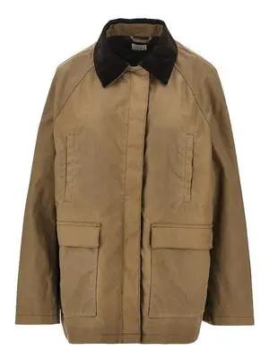 TOTEME Waxed Cotton Country Jacket - Khaki
