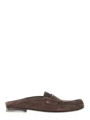 Fendi Suede Leather Sabot - Brown