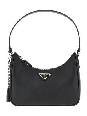 Prada PRADA Saffiano Leather Re-Edition 2005 Shoulder Bag Black