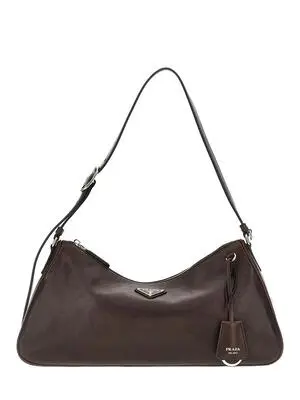 Prada PRADA Nappa Large Aimée Shoulder Bag Brown