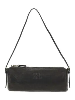 Miu Miu MIU MIU Nappa Leather Pouch With Strap Black