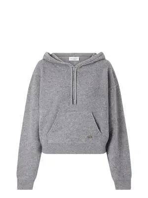 Victoria Beckham Lana Stretch-wool And Cashmere-blend Hoodie - Gray