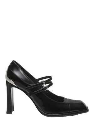 Alexander McQueen Leather Niko Mary Jane Pumps 95 - Black