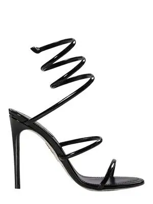 Rene Caovilla Spiral Strap Heeled Sandals - Black