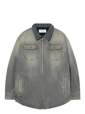 Off-White Bookish Zip-up Denim Jacket - Grey