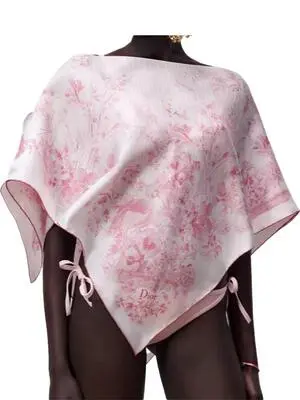 Dior Silk Top Toile De Jouy Floral Garden Riviera Pink