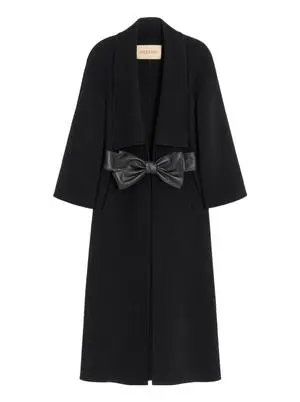 Valentino Garavani Long-sleeved Belted Coat - Black