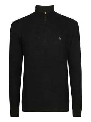Polo Ralph Lauren Pony Embroidered Cable-knit Jumper - Black