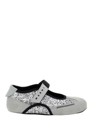 Marni Logo Ballet Flats - Gray