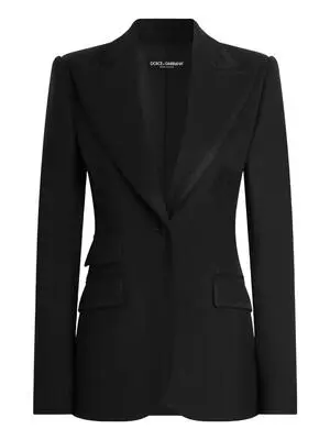 Dolce & Gabbana Turlington Single-breasted Jacket In Bi-stretch Twill - Black