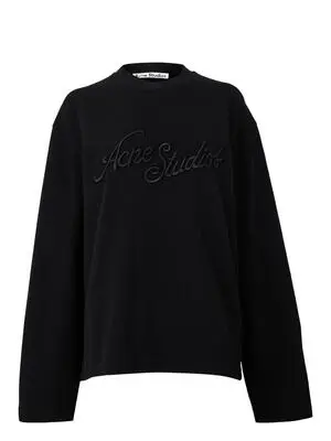 Acne Studios Crew Neck Long Sleeve Top - Black
