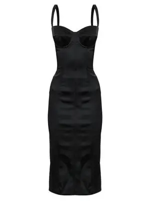 Dolce & Gabbana Dolce Gabbana Bustier-style Midi Dress - Black