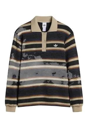 Adidas Striped Polo Knit Jumper Black