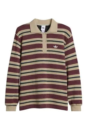 Adidas Striped Polo Knit Jumper - Shadow Red