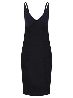 Stella McCartney Lace-trimmed Stretch-cady Mini Dress - Black