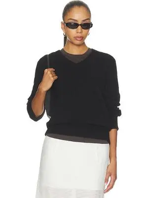 Vince Casual V Neck Top - Black