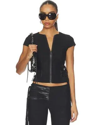 I.AM.GIA Iselda Fringe Top - Black