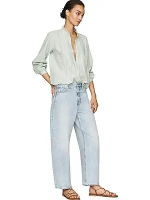 PISTOLA Petite Wes High-rise Barrel-leg Jeans - Waves