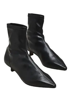 Maeve Pointed-toe Sock Booties - Black