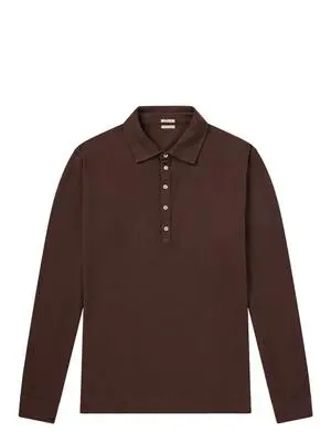 Massimo Alba Raya Cotton-jersey Polo Shirt - Brown