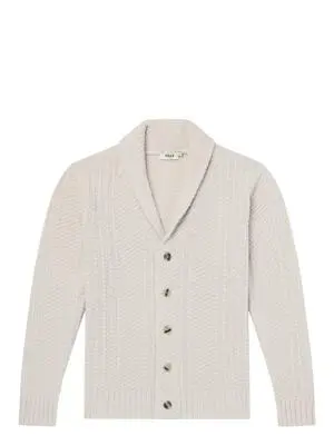 Altea Wool And Cashmere-blend Shawl-collar Cardigan - Neutrals