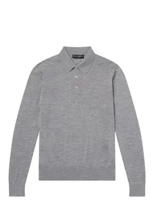 Dolce & Gabbana Cashmere Polo Sweater - Gray