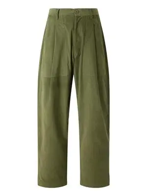 KARDO Yuki Straight-leg Cotton-corduroy Trousers - Green