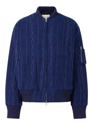 KARDO Max Embroidered Cotton Bomber Jacket - Blue
