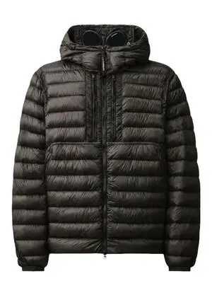 C.P. COMPANY Hooded Quilted Down Goggle Jacket - Black