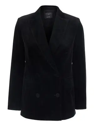 Antonelli Firenze Galbusera Velvet Double-breasted Blazer - Black