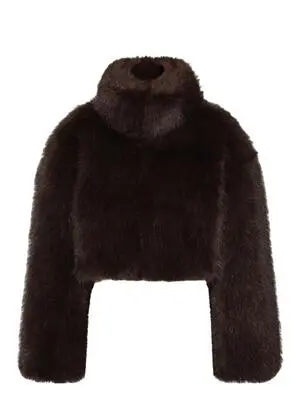 ROTATE BY BIRGER CHRISTENSEN ROTATE Faux-Fur Cropped Jacket