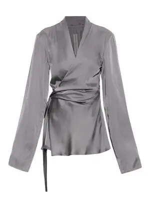 Rick Owens RICK OWENS Draped Wrap Top Gray