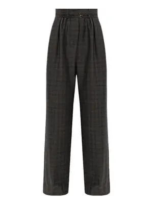 Dries Van Noten Dries Van Noten Belted Wool Trousers Grey