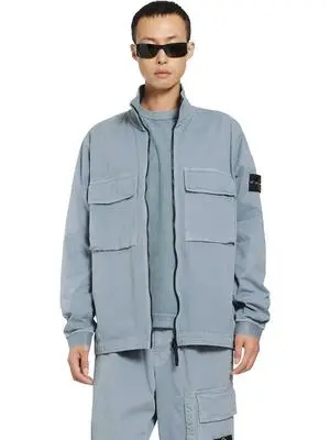 Stone Island 1200024 Zip-up Overshirt Blue
