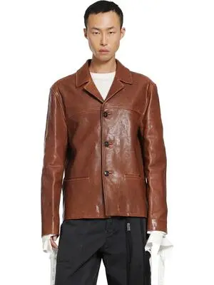 ANN DEMEULEMEESTER Pareli Leather Caban - Brown