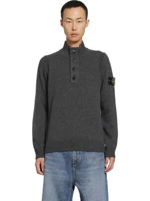 Stone Island Stone Island Lambswool Half-Zip Jumper Grey