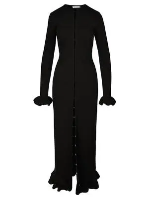 IOANA CIOLACU Daffodil Ribbed Cotton Dress - Black