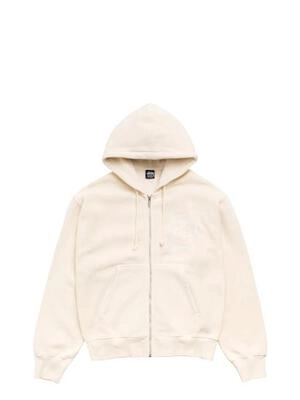 StÜssy Link Sport Zip Garment Dyed Hoodie - Bone
