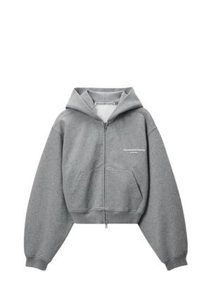 Alexander Wang Logo Print Zip-up Hoodie - Tan
