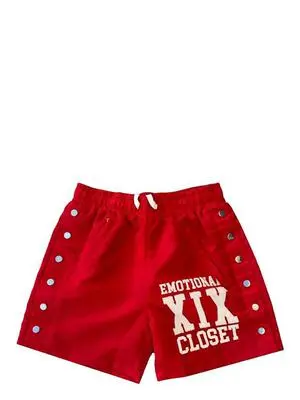 Mixed Emotion Backyard Nylon Shorts - Red