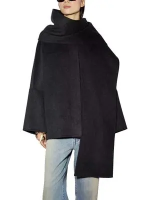 Liviana Conti Liviana Conti Scarf-Detail Concealed-Fastening Coat Grey