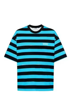 BLACKJACK Menace Stripde T-shirt - Blue