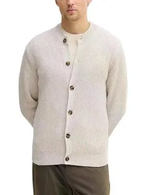Sisley Button-down Round-neck Cardigan - Neutrals