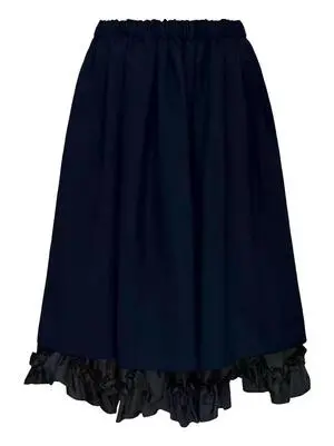 Comme Des Garçons Ruffle-trimmed Pleated Midi Skirt - Blue