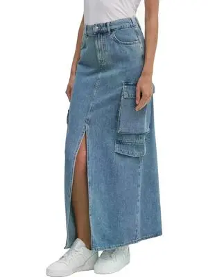 Sisley Cargo-pocket Maxi Skirt - Blue