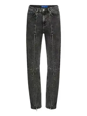 Karl Lagerfeld High-rise Straight Zip Jeans - Grey